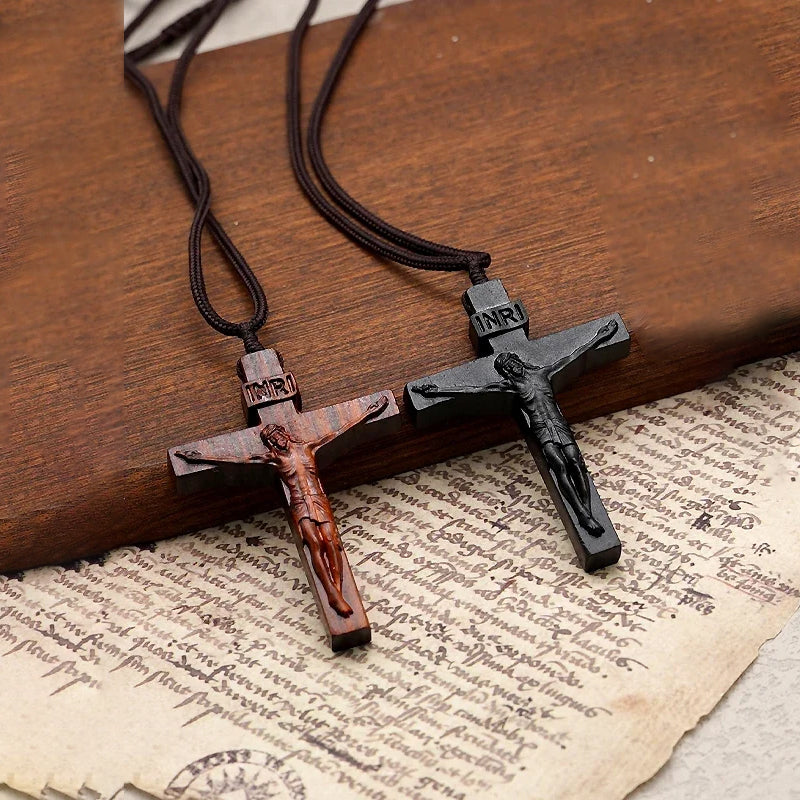 CrossHealth | Jesus Cross Wooden Necklace – Zoraro