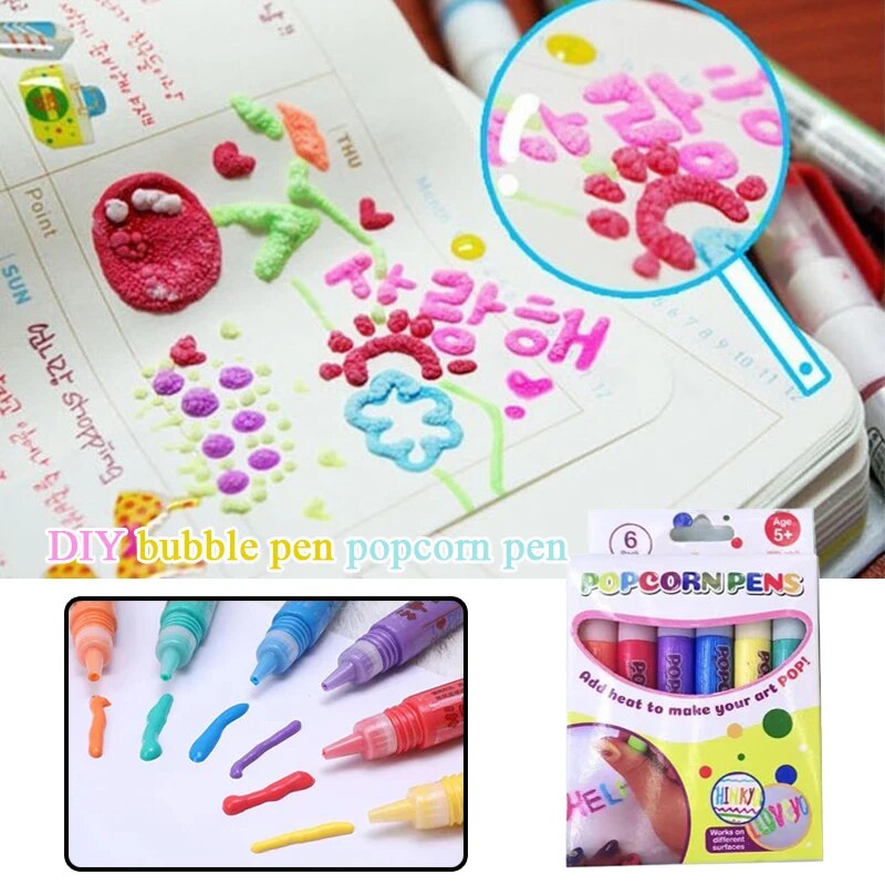 50% OFF | Poppen DIY Bubble Popcorn Drawing Pens Set of 6 – Zoraro