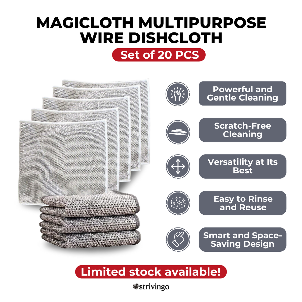 Magicloth Multipurpose Wire Dishcloth | Set of 20 PCS – Zoraro